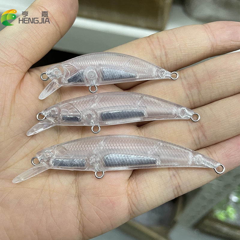 HENGJIA 50s/60s/70s Sinking Minnow Blank Body Fishing Lures Hot Small ...