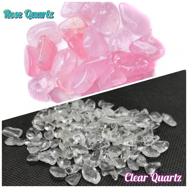 100% Natural Clear Quartz / Rose Quartz Gravel 【Ship from Msia ...
