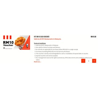 KFC Cash Voucher RM 10 - Physical Voucher | Shopee Malaysia