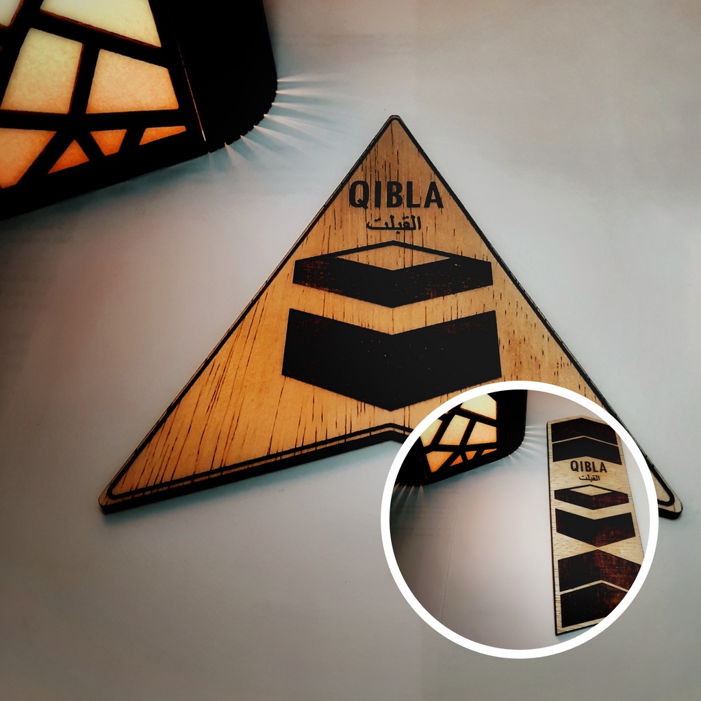 Tanda Arah Kiblat Direction to Kaabah Wooden Stick on Wall Type 00A ...