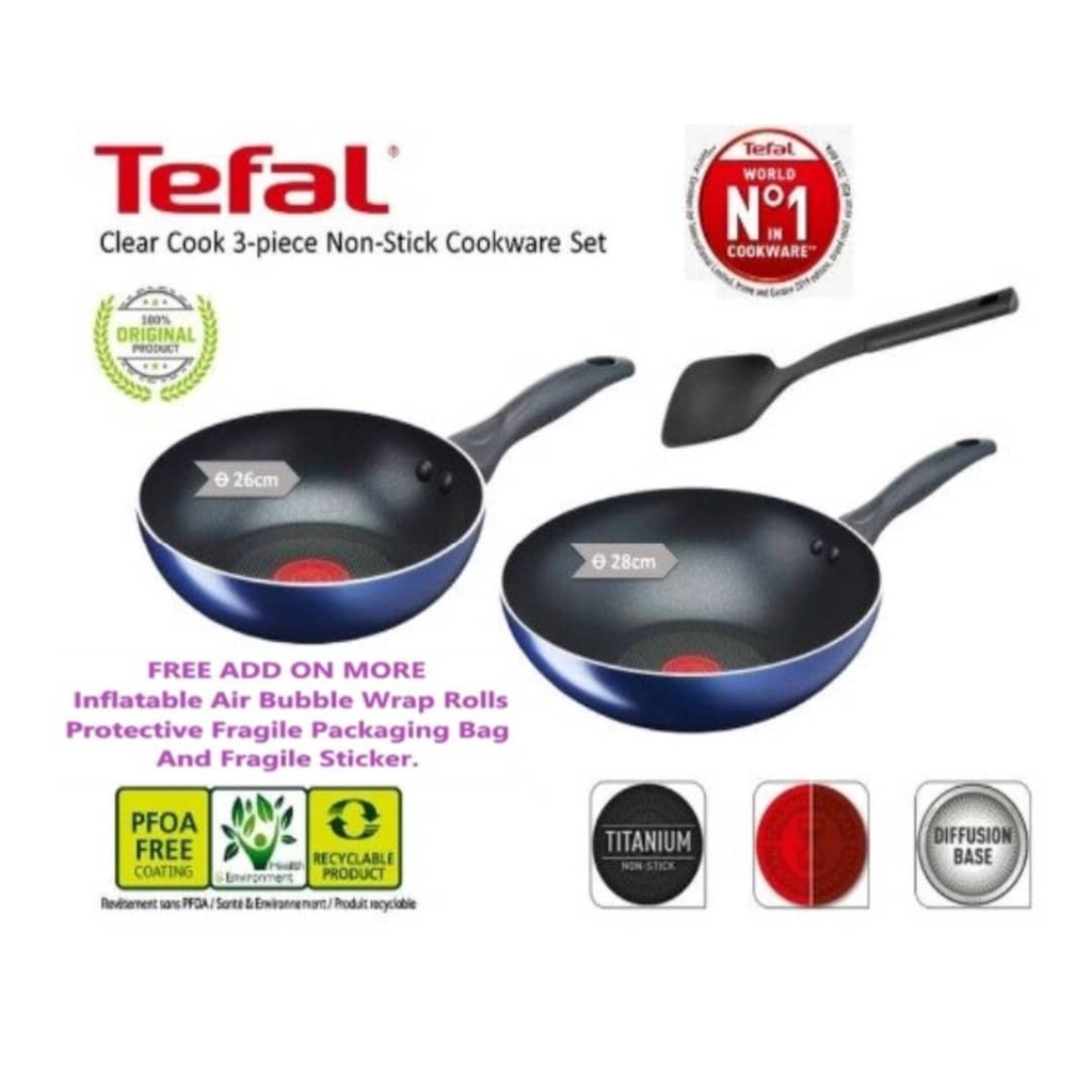 Tefal Clear Cook 3pcs Set Series B266S3 | Shopee Malaysia