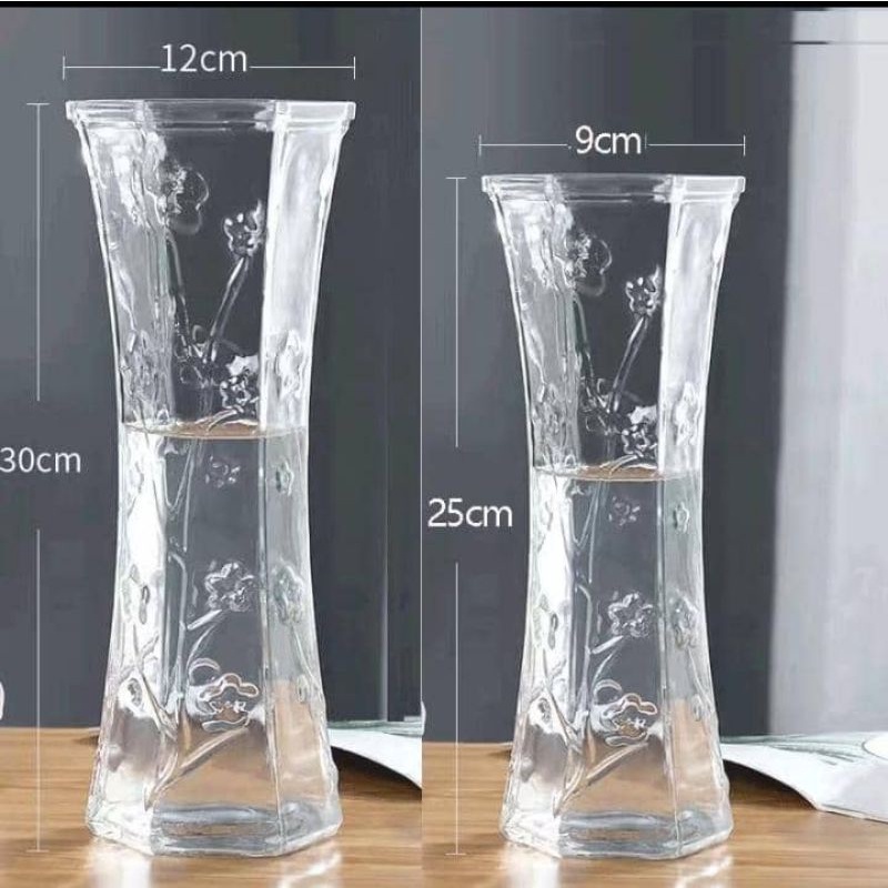 Pasu Kaca Tinggi 25cm 30cm Pasu Gubahan Transparent Glass Vase | Shopee ...