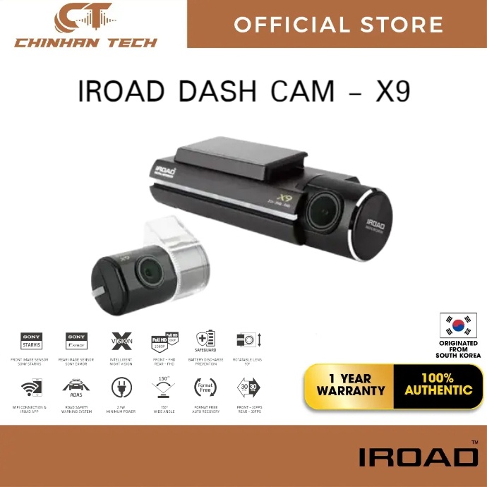 IROAD X9 32GB DASH CAM FRONT & REAR VIEW FULL HD RECORDINGS. | Shopee ...