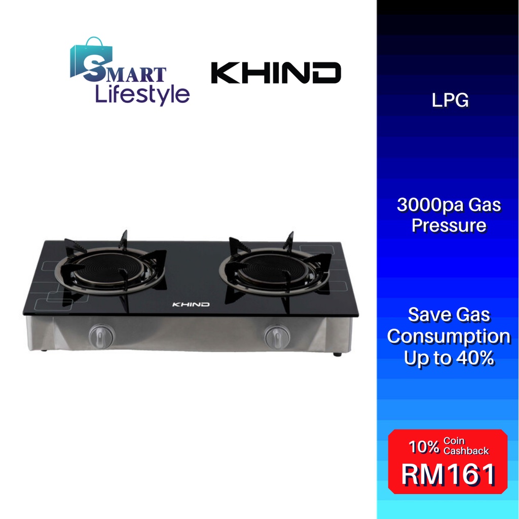 Khind Glass Top Infrared Gas Cooker GCGI-1500 / Butterfly Double ...