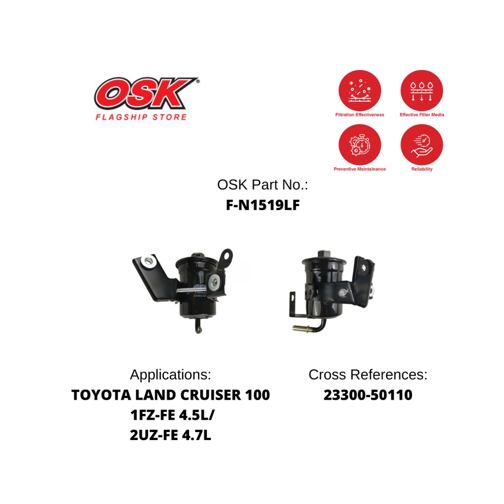 OSK FUEL FILTER for TOYOTA LAND CRUISER 100 1FZ-FE 4.5L /2UZ-FE 4.7L ...