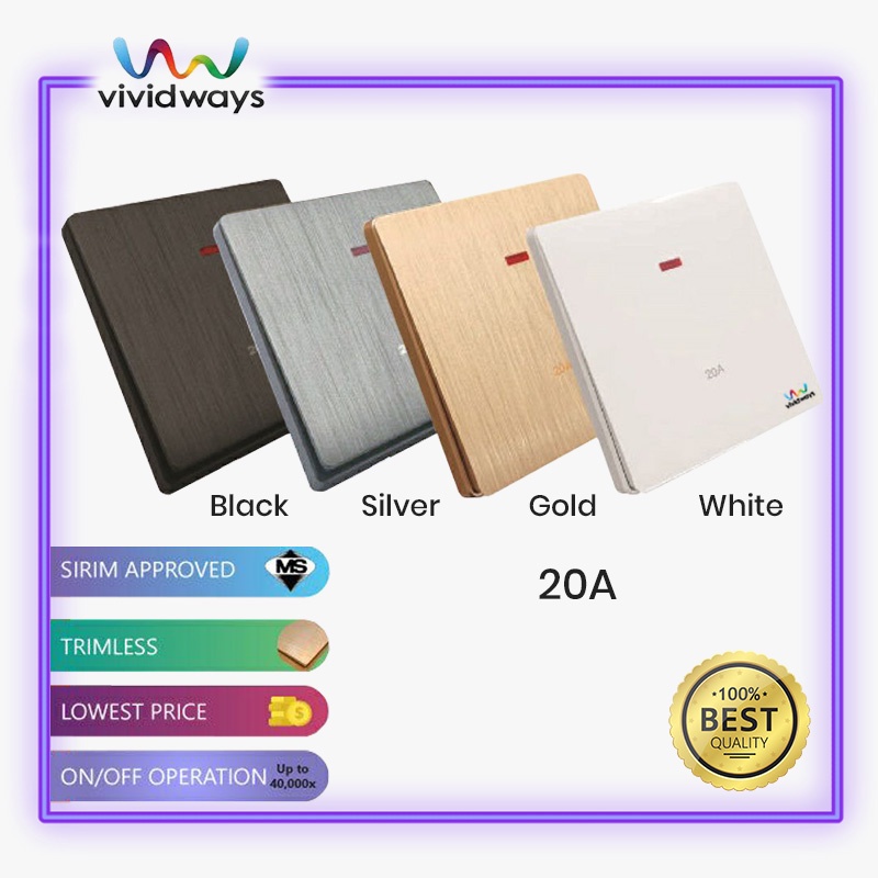 K2 VIVIDWAYS S1 SWITCH & SOCKET SIRIM APPROVED WHITE/BLACK/SILVER/GOLD ...