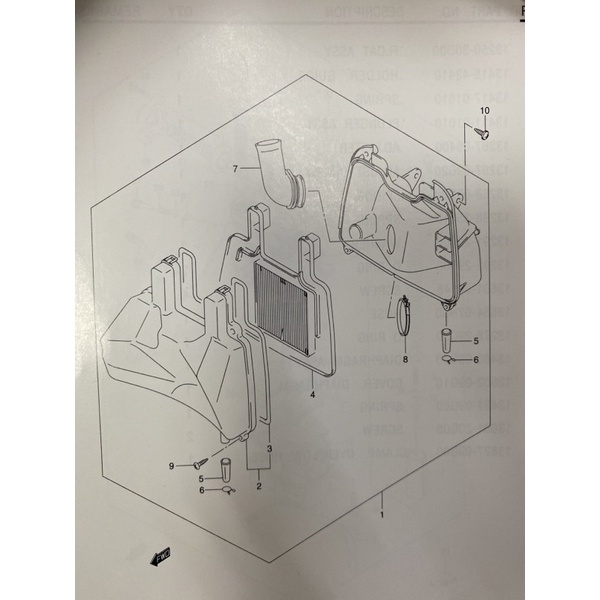 AIR CLEANER BOX FULL SET ORIGINAL AXELO SHOGUN-RR SHOGUN125 SMASH-REVO ...