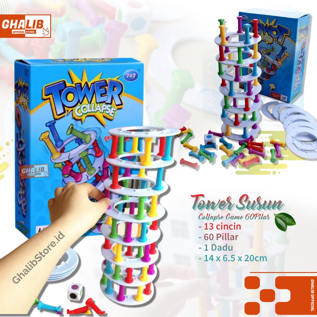 Tower Arrange Collapse Game 60 Pillars Educational Family Game Toy ...