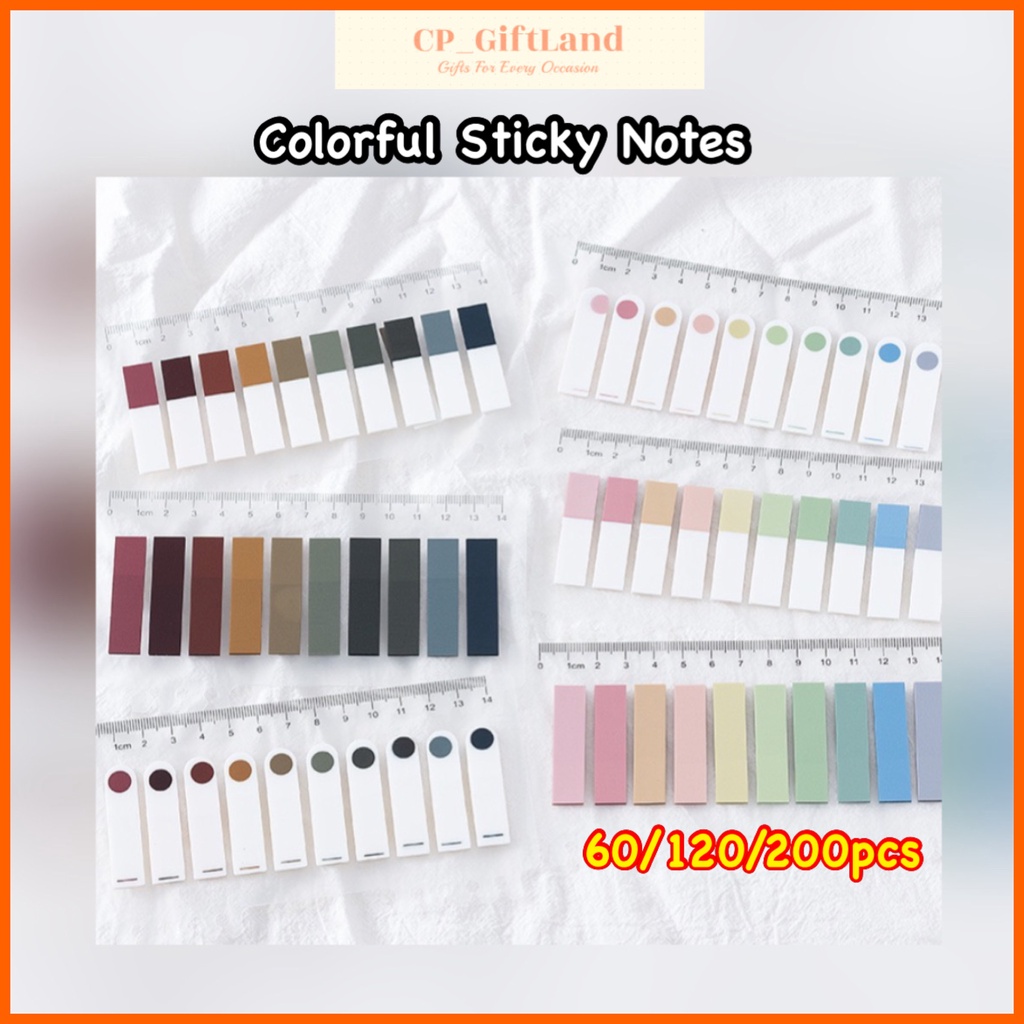 200pcs Morandi Sticky Notes Colorful Loose-Leaf Bookmark Sticker Index ...