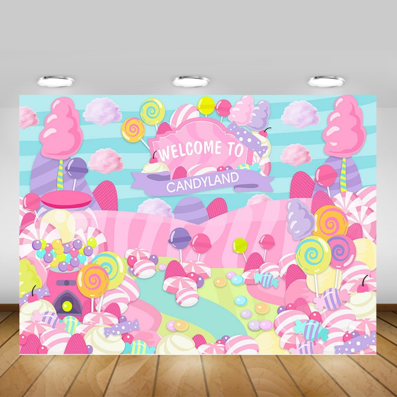 Candy Theme Birthday Background Photography Welcome to Candyland Baby ...