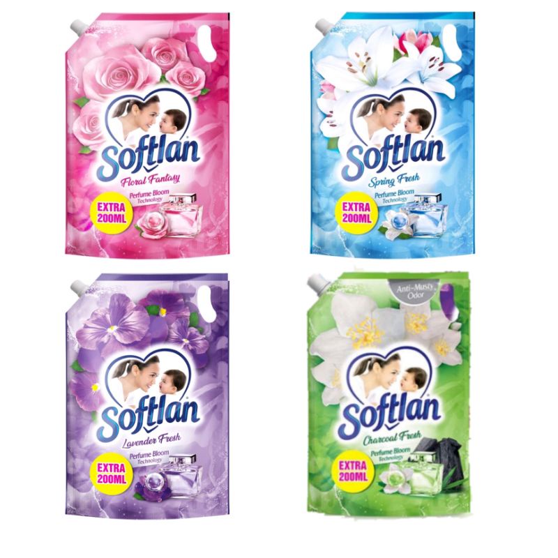 SOFTLAN Anti Wrinkles 1.6L Perfume Bloom Technology Fabric Softener ...