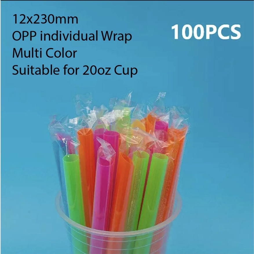 (READY STOCK)Coffee Boba Milk Tea PP Straw Café Supplies 21cm Length ± ...