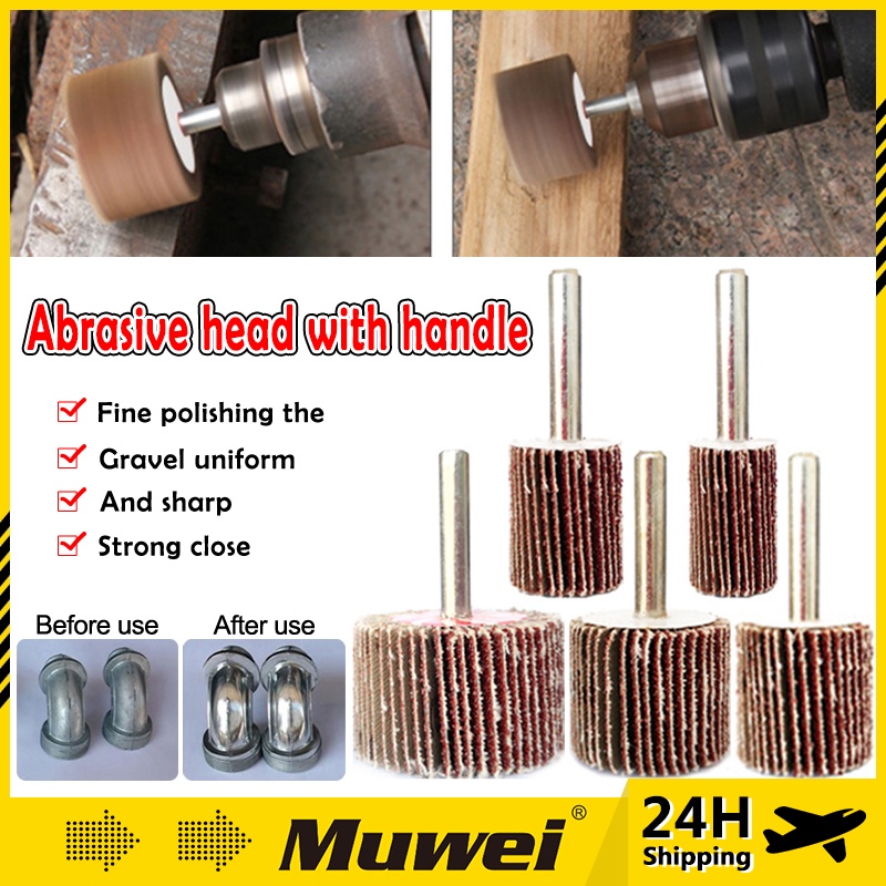 6mm Sanding Sandpaper Flap Wheel Grinding Head Burr Rotary Tool Drill ...