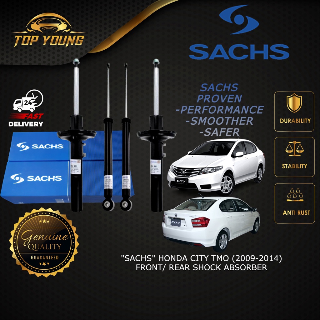 SACHS HONDA CITY TMO / JAZZ (GE) SHOCK ABSORBER FULL SET FRONT / REAR ...