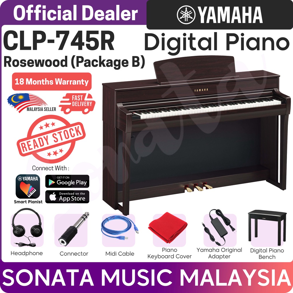 Yamaha CLP745R Rosewood Clavinova Digital Piano New Unit Package B (CLP ...