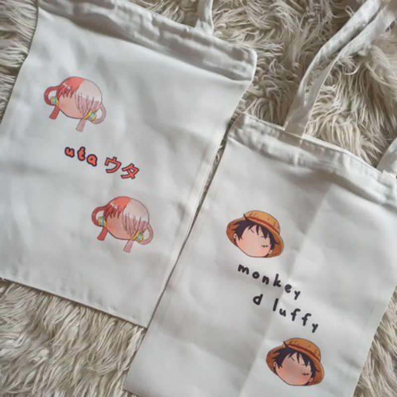 Totebag ONE PIECE LUFFY ZORO TOTE BAG BABY CANVAS uta | Shopee Malaysia