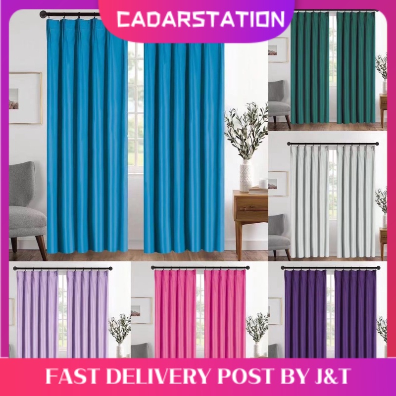 CS_ Langsir Tingkap Murah Curtain Semi Blackout Kain Langsir Pintu Door ...