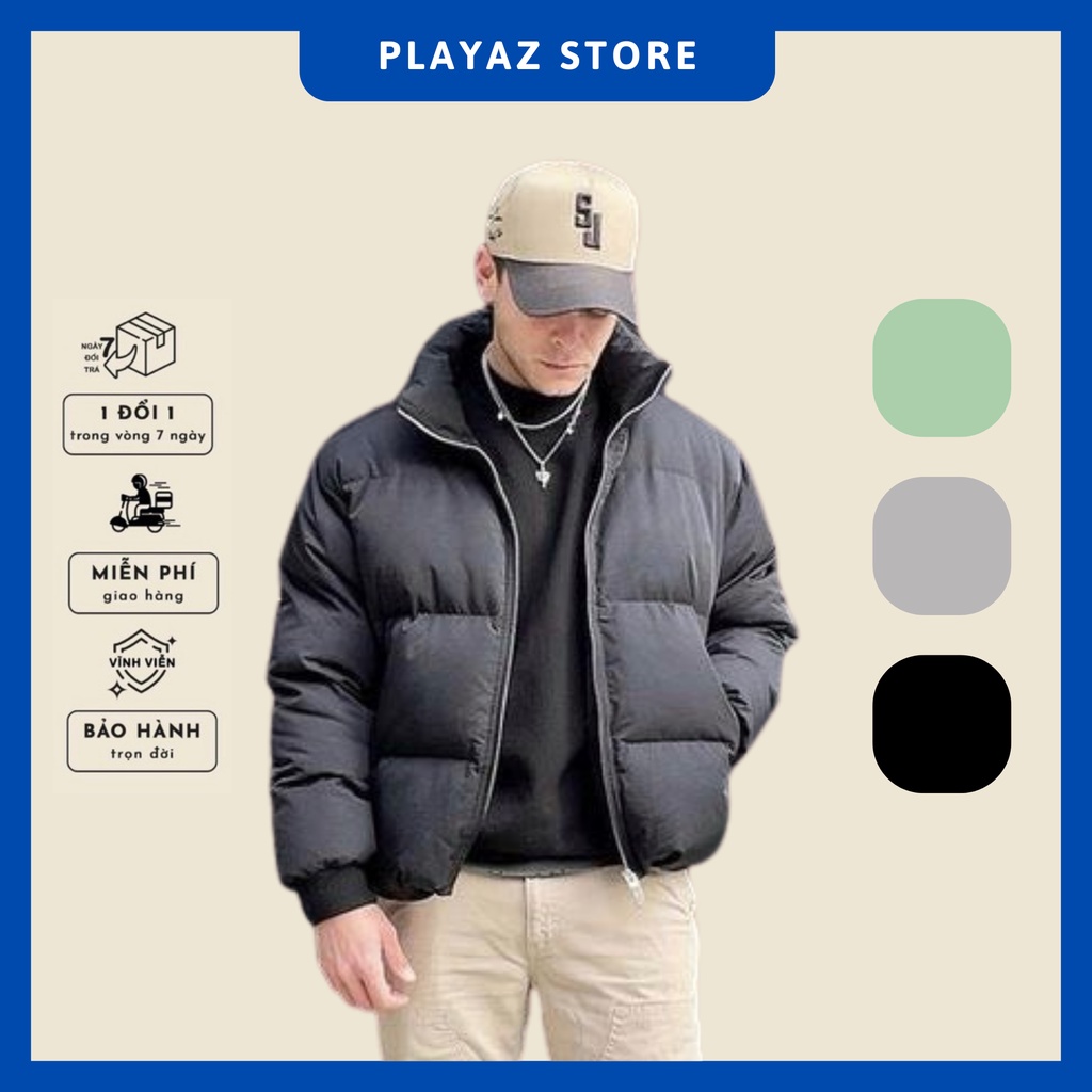 Basic Puffer Jacket Form Boxy | Shopee Malaysia