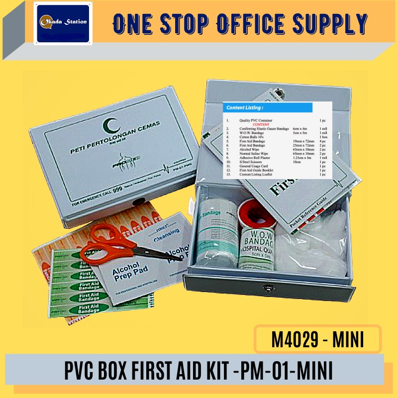 First Aid Kit PVC Box - PM-01-PMN / Peti Kecemasan / First Aid Box ...