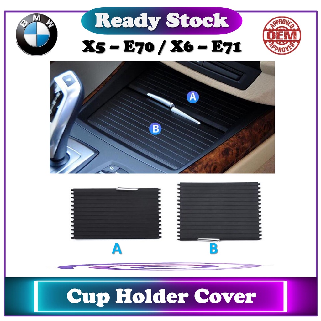 BMW 】 Console Drinking Water Cup Holder Cover - Trim Zipper Rolling ...