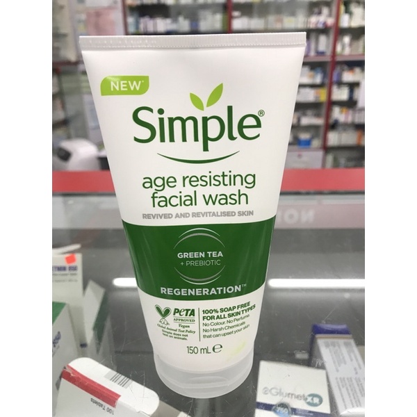 SIMPLE AGE RESISTING FACIAL WASH GREEN TEA + PREBIOTIC | Shopee Malaysia