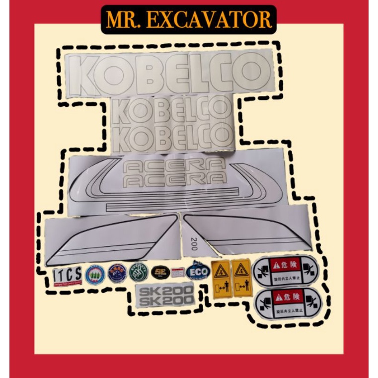 Kobelco SK SK200 Sk200-3 Mark 3 Excavator Sticker Mesin Stiker 挖掘机神手贴纸 ...