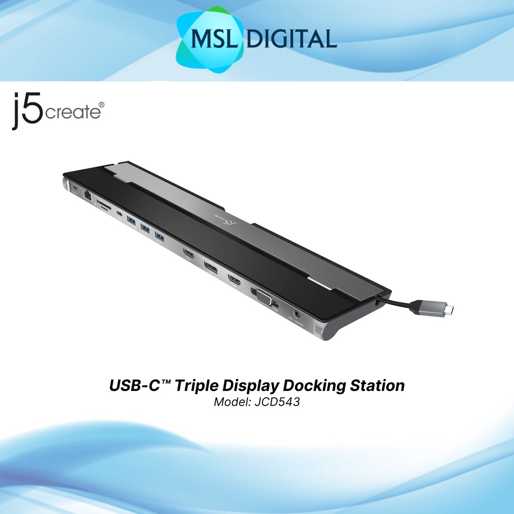 J5create JCD543 USB-C Triple Display Docking Station | Shopee Malaysia