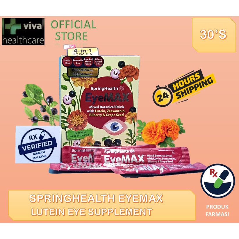 SpringHealth EyeMAX Mixed Drink (Lutein, Zeaxanthin, Bilberry & Grape ...