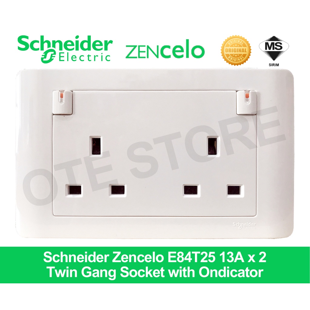 Schneider ZENcelo Series Flush Switch and Socket Outlet (White ...
