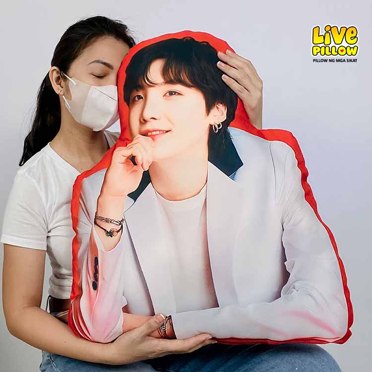 LIVEPILLOW BTS merch Suga Min Yoon-gi Pillow Half Body Big size 24x23 ...