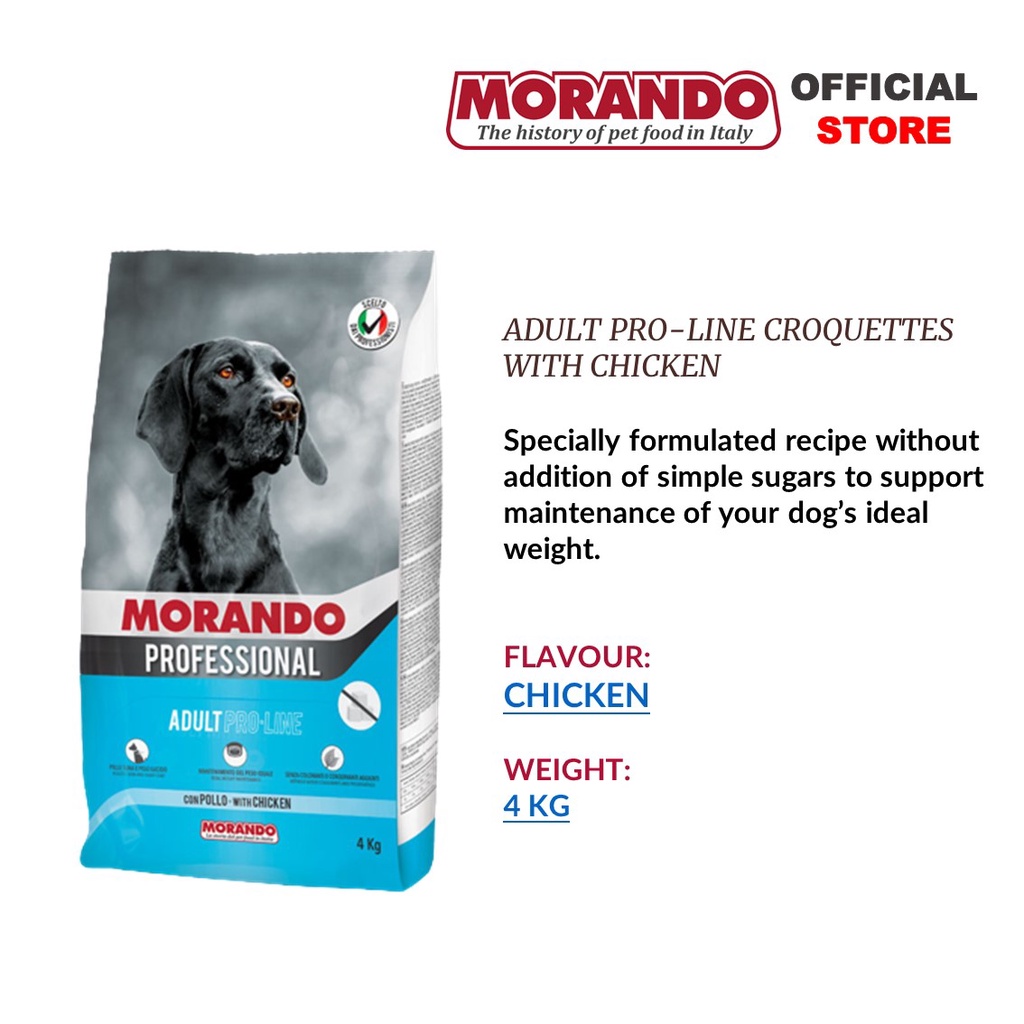 MORANDO PROFESSIONAL Adult Pro-Line Croquettes With Chicken (4kg ...
