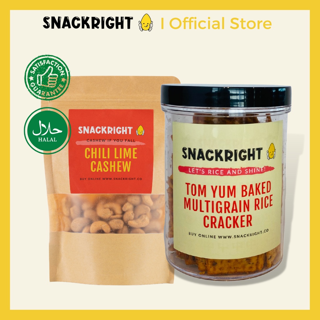 SnackRight Hot N' Spicy Bundle Kit (Chili Lime Cashew & Tom Yum Rice ...