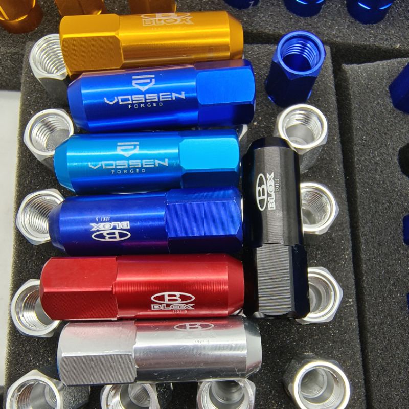 20PCS 60MM LONG FORGED VOSSEN BLOX SPORT RIM WHEEL LUG NUTS PANJANG NUT ...