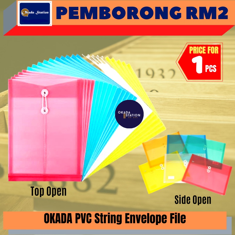 (RM2.20) OKADA F4 PVC String File / DOCUMENT HOLDER / Fail Tali ...