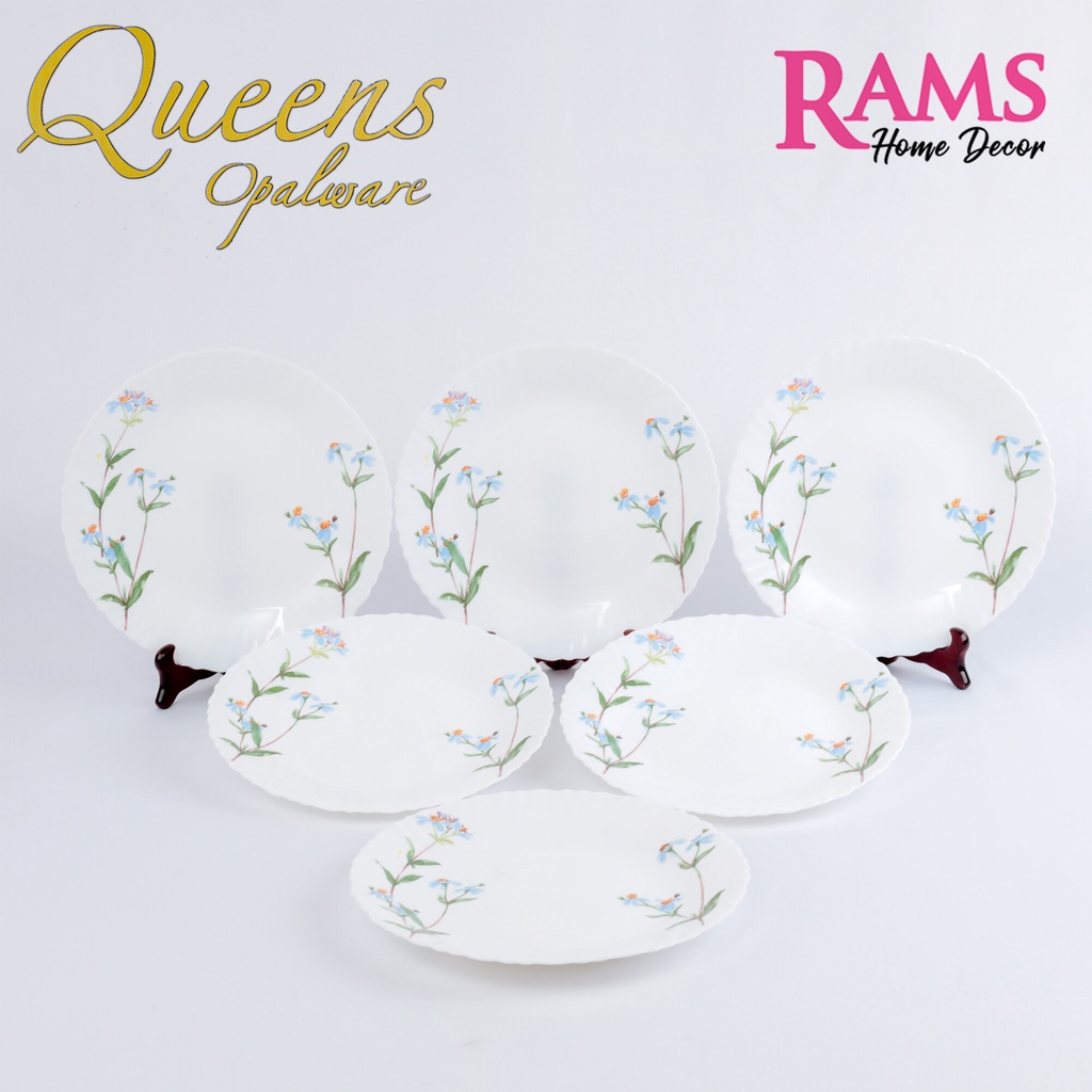 Queens 6 pcs Opalware Dinner Plate / Soup Plate / Pinggan Makan ...