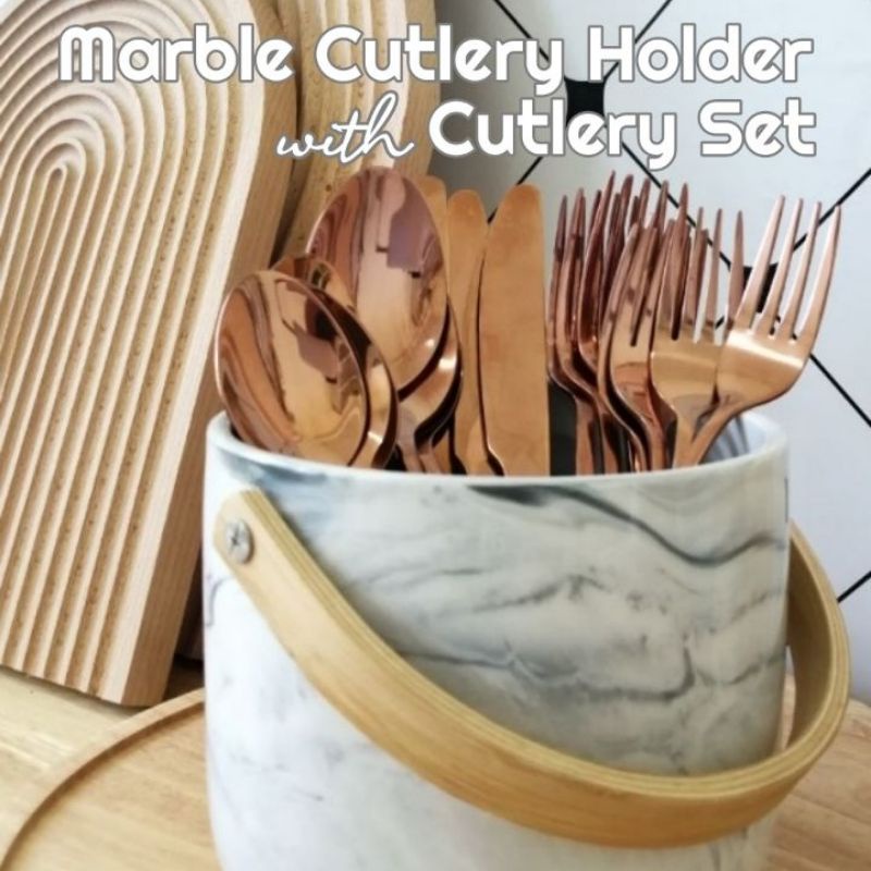 Marble Cutlery Utensil Holder Kitchen Organizer | Shopee Malaysia