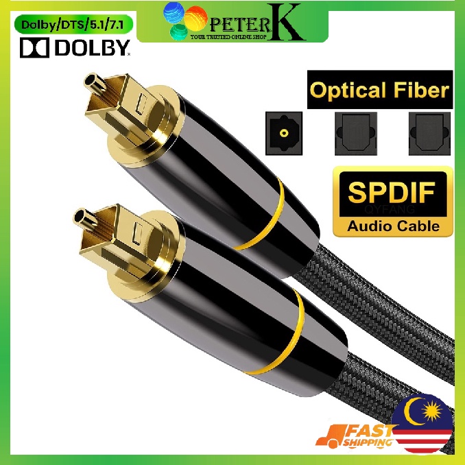 Digital Optical Audio Cable Fiber Optic Toslink Male to Male Cord for ...