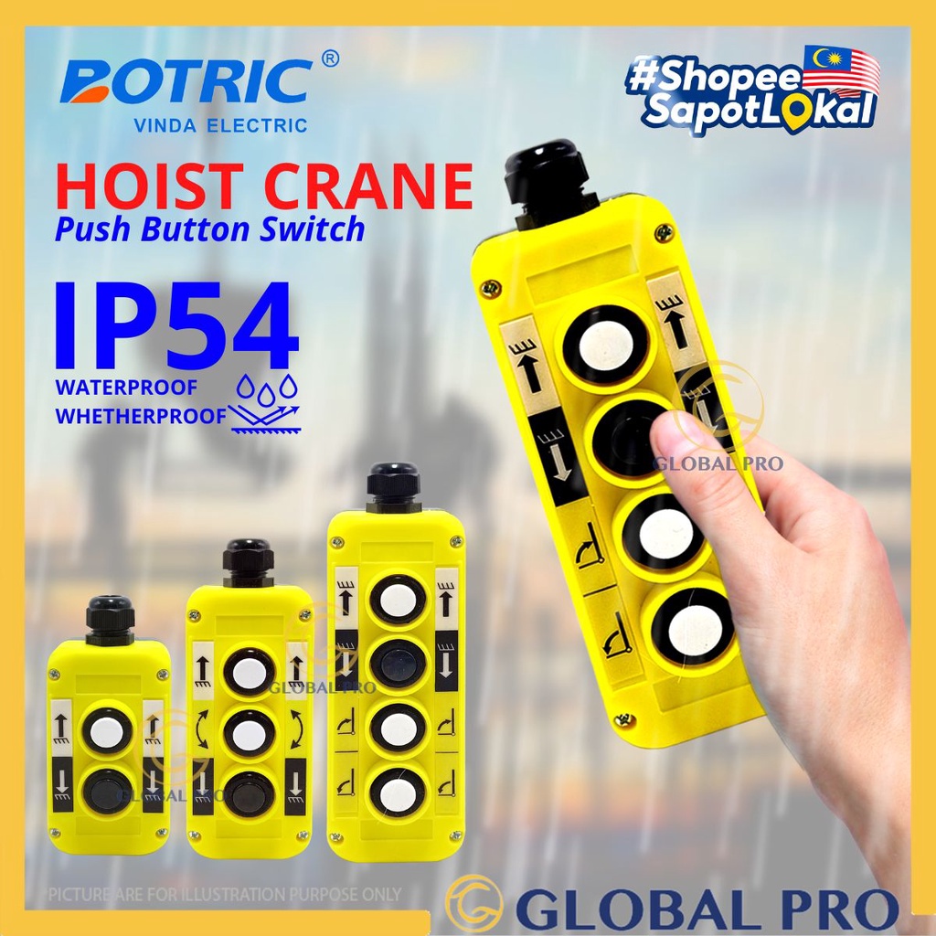 T-1 / T-2 / T-3 COB Hoist Crane Push Button Switch Rainproof Waterproof Crane Pendant Control ...
