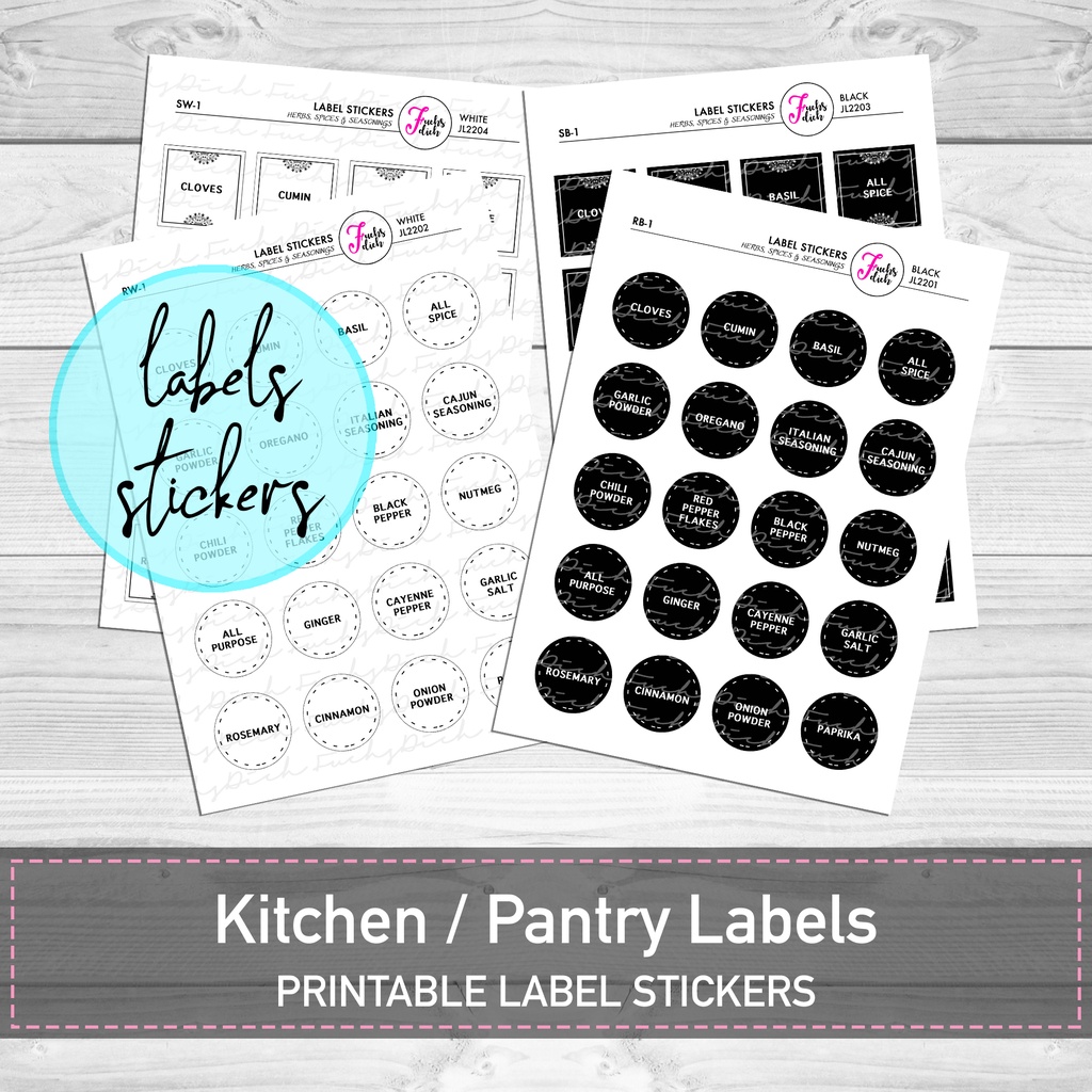 FuchsDich Printable 280 Kitchen Label Stickers | Minimalist Pantry ...