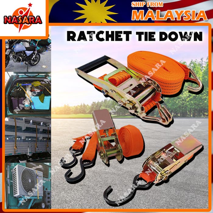 Nasara Heavy Duty Safety Ratchet Tie Down With Metal Lock Lorry Truck ...