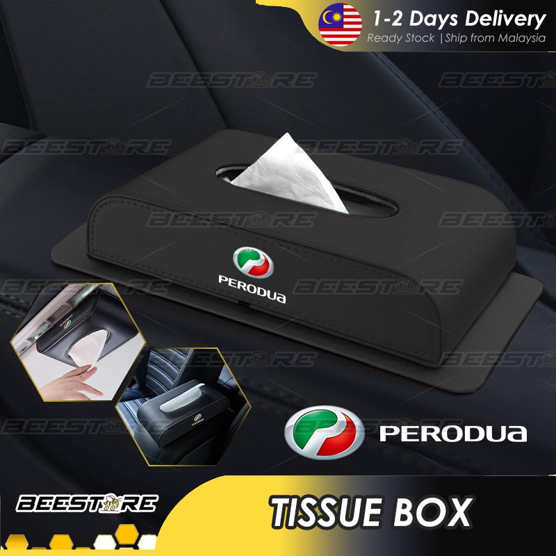PERODUA Tissue Box Lotak Kertas Bekas Tisu Kereta PU Leather Aksesori ...