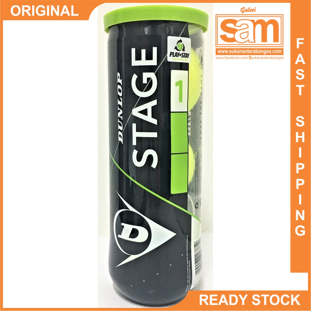 BOLA TENIS DUNLOP TENNIS TRAINING BALL (Stage 1 - Green) (Stage 2 ...