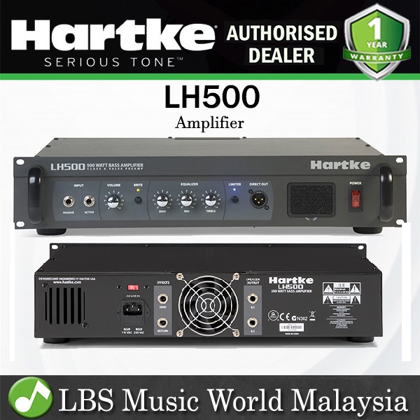Hartke LH500 500 Watt Speaker Amplifier Bass Guitar Amp Head (LH 500 ...