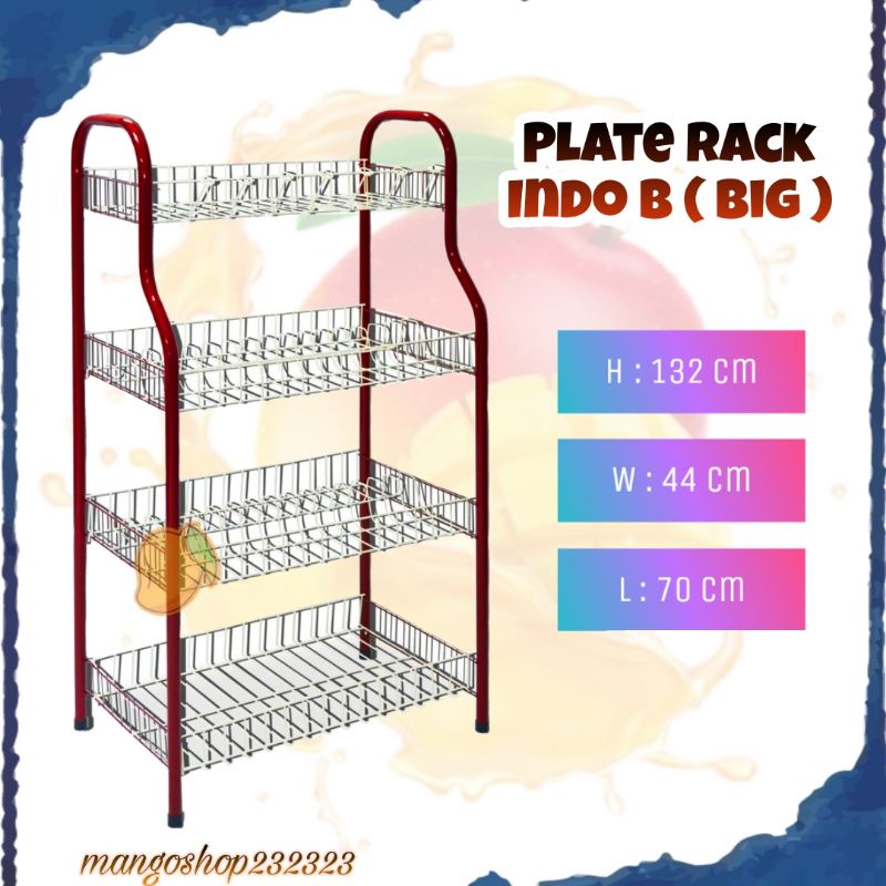 Rak Pinggan Besar 4 Tingkat / 4 Tier Big Dish Rack / Plate Rack / Raga ...