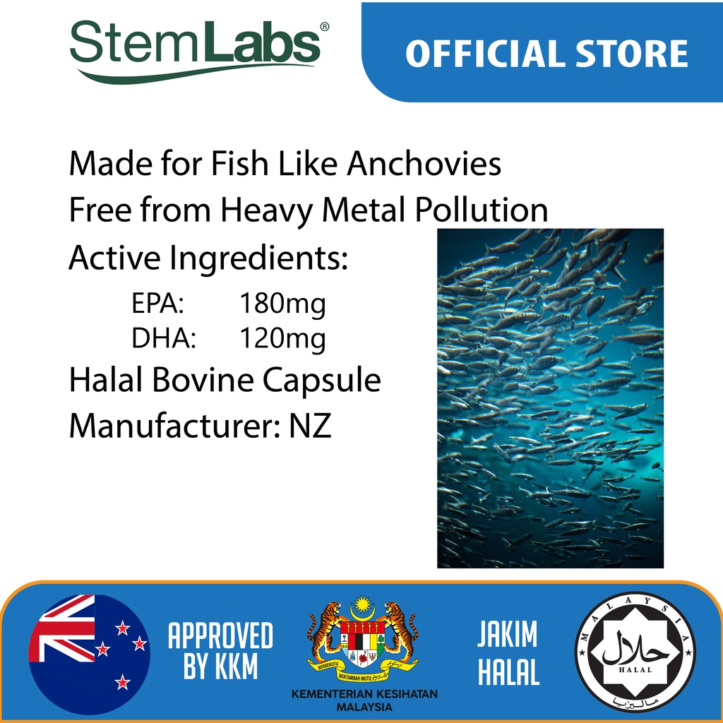 StemLabs Betul Betul Rahmah Omega 3 Fish Oil 1000mg (50's) + Vit C Zinc Plus 1000mg (20's ...