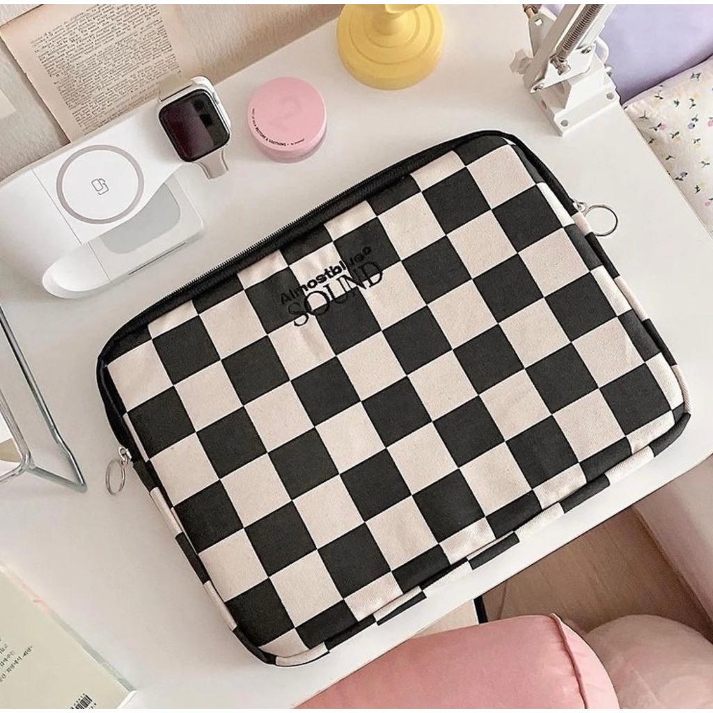 Laptop bag Korean style ins style fashion plaid 10/11 inch tablet ...