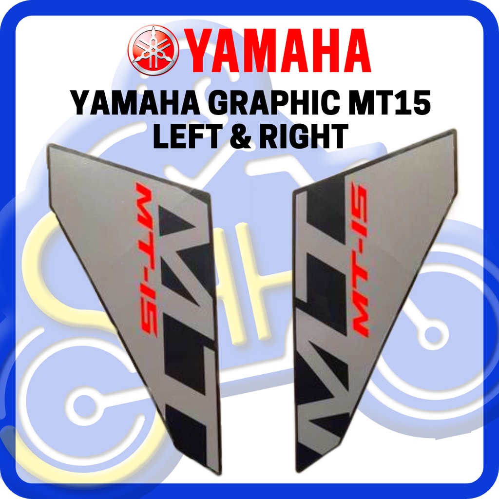 YAMAHA ORIGINAL MT15 MT 15 GRAPHIC STICKER SET LEFT RIGHT LEG SHIELD ...