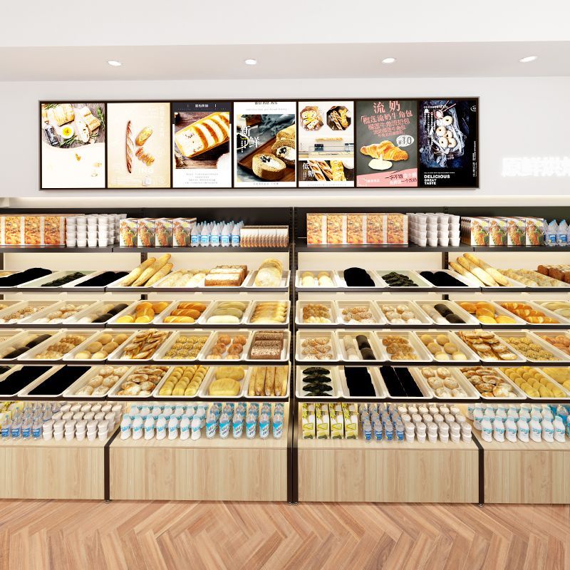 Bakery Shelf Multi-layer Display Cabinet Supermarket Food Container ...