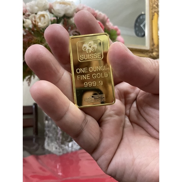 1 Oz 24K Suisse Goddess of Wealth Gold Bar Peringatan Emas Koleksi ...