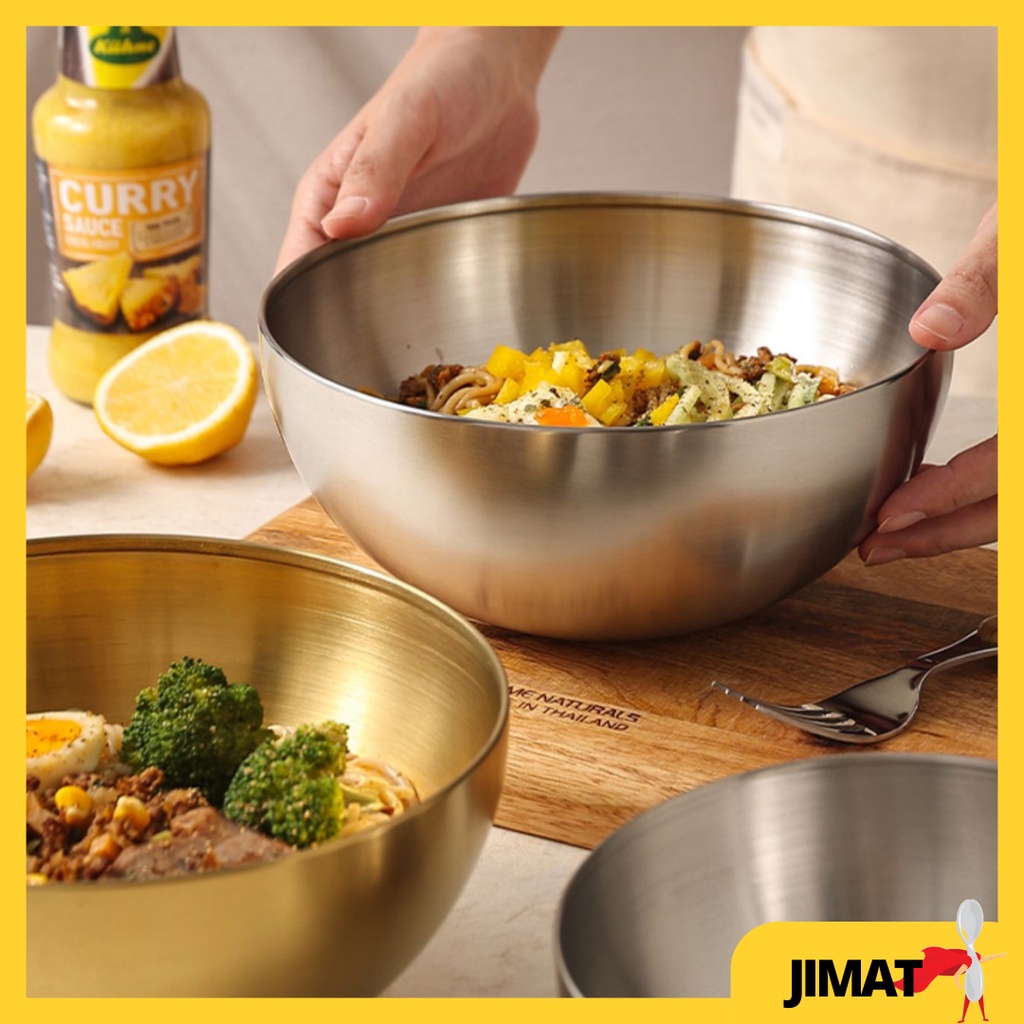 HAPPYBIRD 18cm Anti Scald Insulated Double Layer Stainless Steel Bowl ...